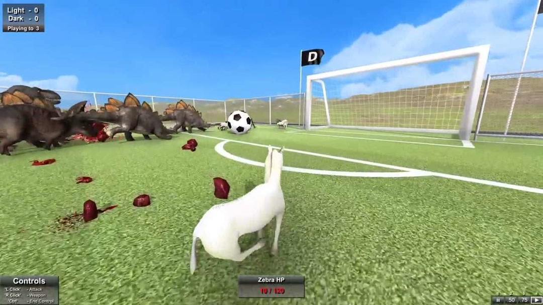 野兽战争模拟器:恐龙足球大厮杀,谁才是最强野兽