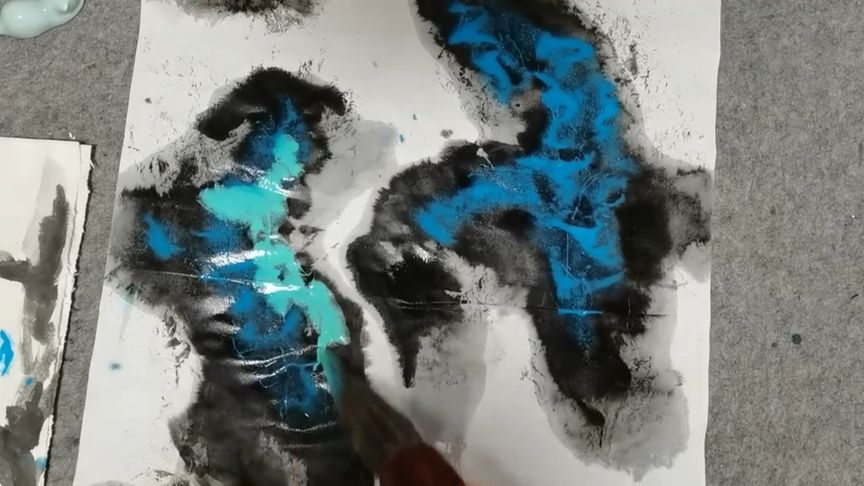 泼墨山水画的一种画法