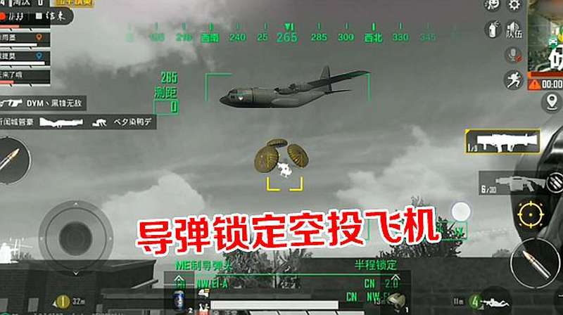 和平精英:玩家使用M3E1导弹锁定空投飞机,开火瞬间看懵了!