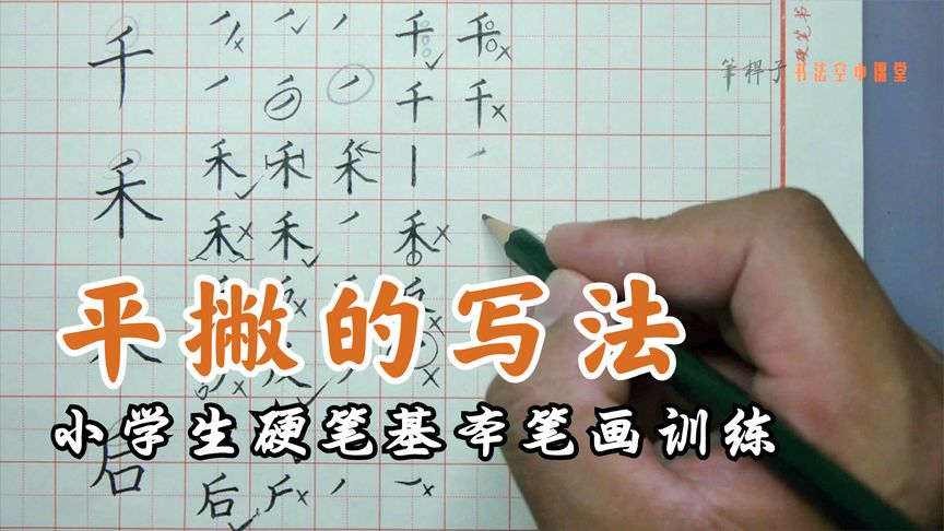 小学生硬笔书法基本笔画训练(6)——平撇的写法