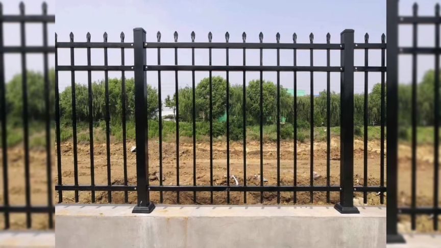 绿化带锌钢栅栏,热镀锌钢管栏杆,别墅小区防护栏