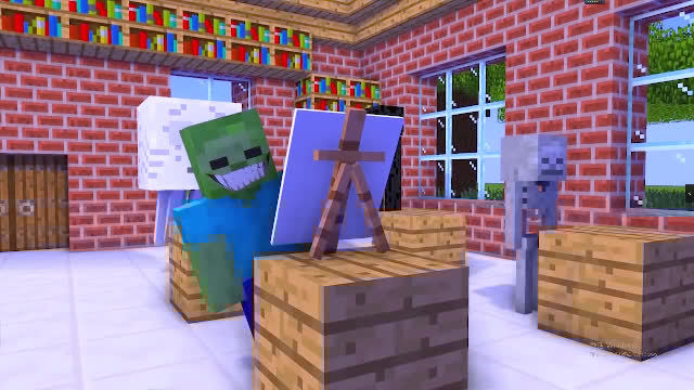 我的世界mc:僵尸又出幺蛾子!一幅手绘,惹得him暴击