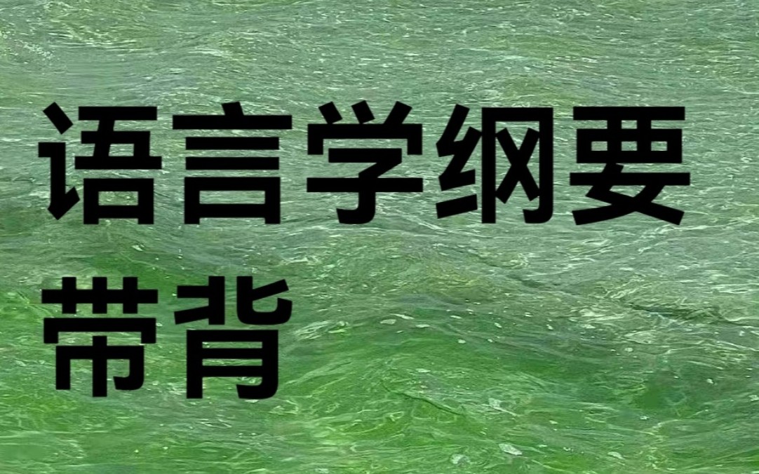 【考研】语言学纲要 语音学和音系学 语音和音系