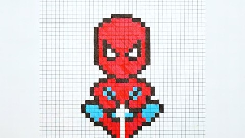 趣味学画画:用格子本就能画出一只蜘蛛侠?赶快来看看!