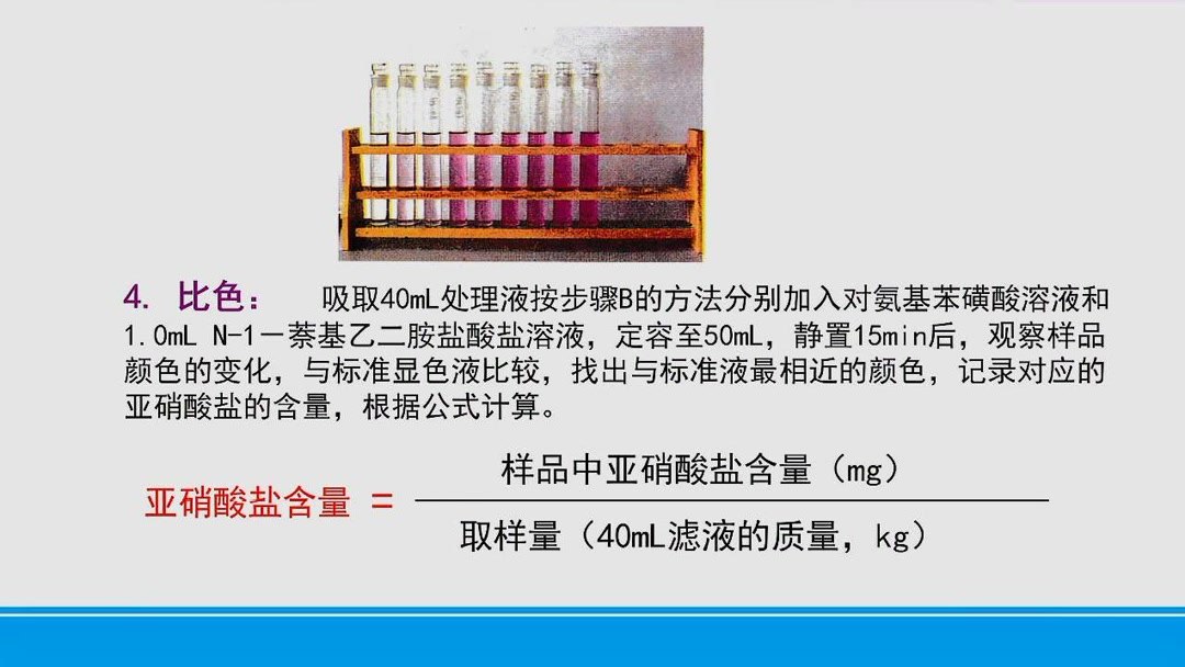 高中生物选修一～亚硝酸盐的检测过程