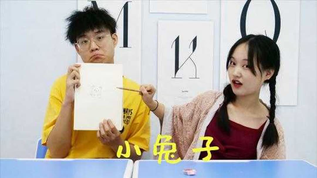 姐弟课堂:姐姐教弟弟画卡通小动物,画出来的小兔子太可爱了