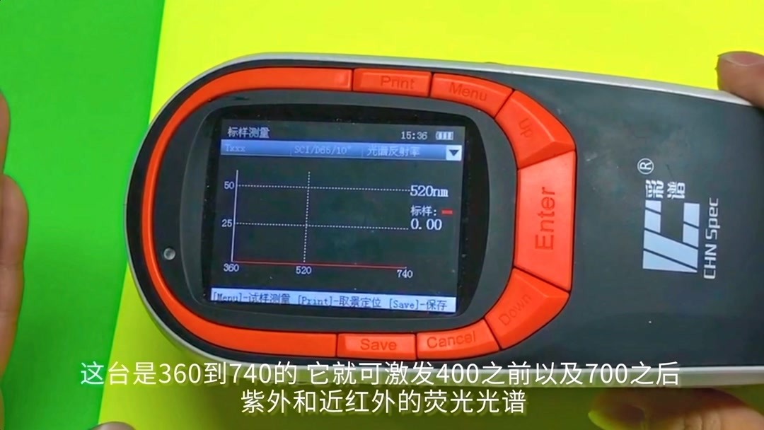 彩谱分光测色仪测量荧光物质