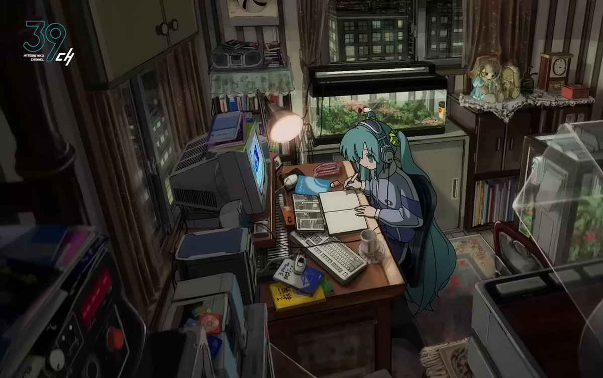 【4K 60FPS】STUDY WITH MIKU 超分补帧 桌面壁纸