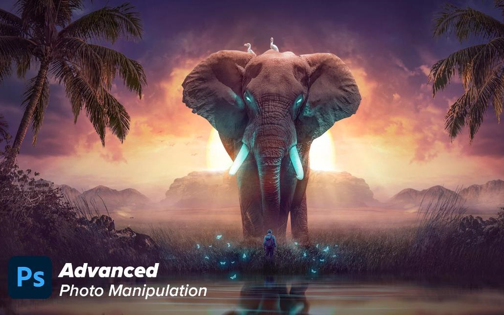 「中英字幕」Skillshare - Photoshop合成高级课:神秘大象