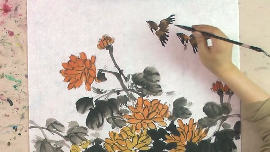 名师绘画实录,看他的花鸟画创作,真是一种享受!