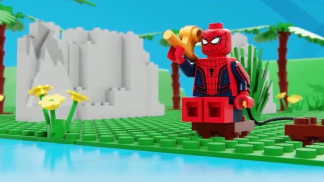 乐高3D定格动画,乐高蜘蛛侠捕鱼,他都吊到些什么东西?