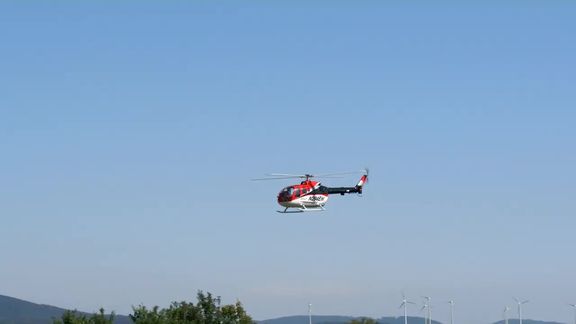 BO-105比例电动直升机航模飞行表演