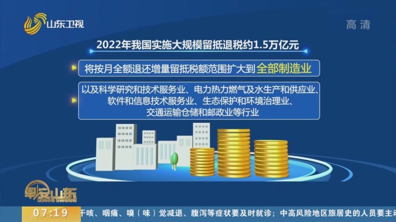 [早安山东]2022年我国实施大规模留抵退税政策