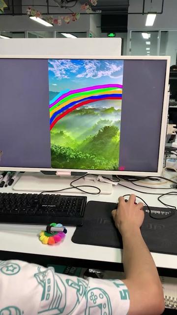 ps10秒制作彩虹效果,点我头像,有惊喜哦ps教程创作热词计划