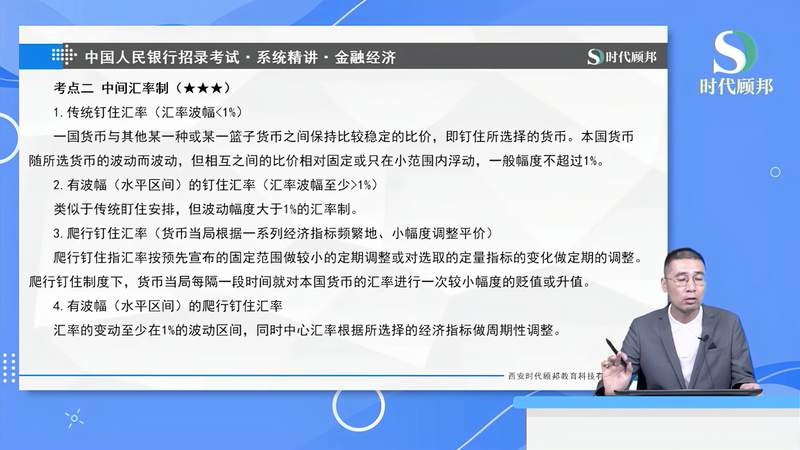 2022人民银行笔试考点:中间汇率制