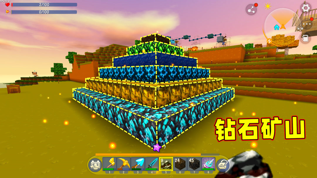 迷你世界高级生存76:小伙伴说家园太寒酸!小蕾建起一整座矿山