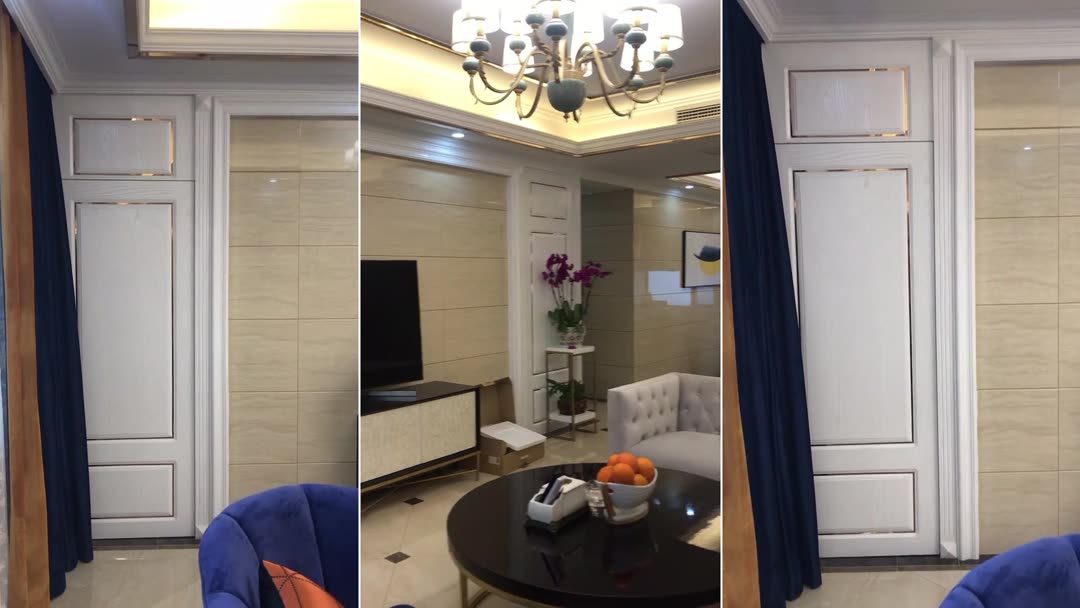 客厅电视背景那面墙有一个房门,你们一般是怎么处理的呢?视频里隐形...