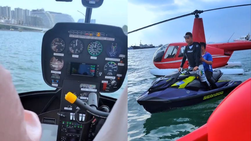 男子第一次坐直升机遇发动机失效,飞行员迫降海面:模拟过十几次