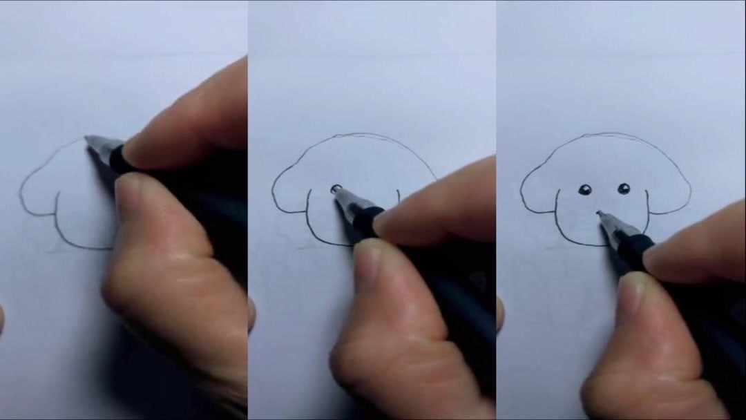 简笔画画一只小狗,画完觉得哪里不太对,又不知道哪里不对!