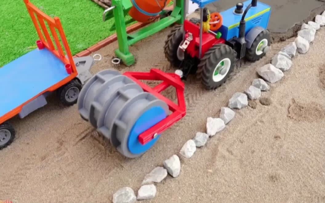 儿童工程车动画:路面不平整,工程车们开始修路了儿童动画