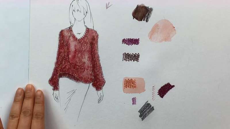 服装设计手绘教程:毛衣的表现技法!