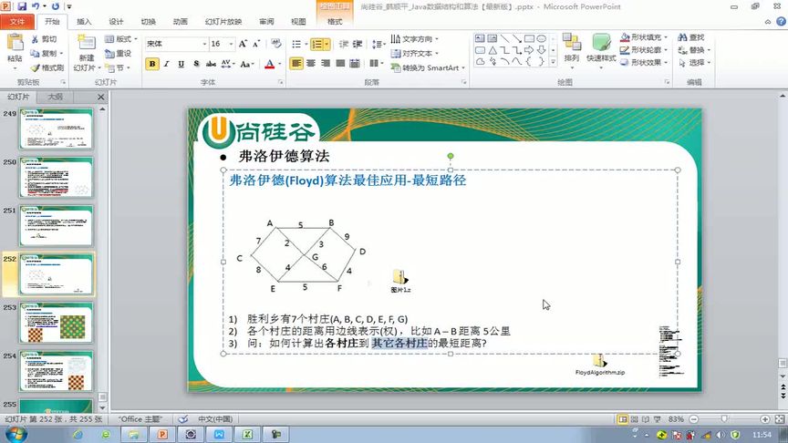 Java数据结构与算法教程:第187讲,Floyd算法解决最短路径问题1