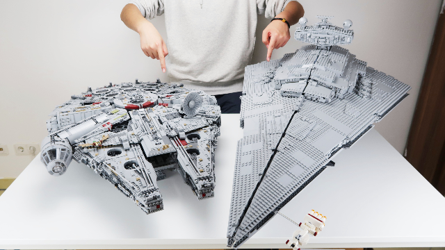 乐高星球大战:UCS千年隼歼星舰直观对比评测