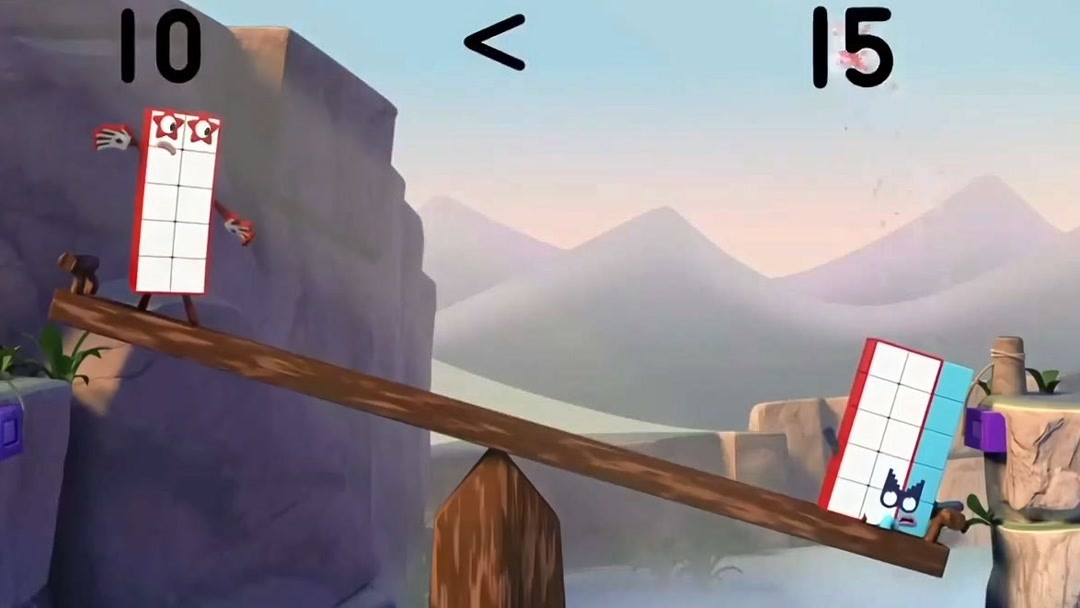 数字积木 搞笑动画:跷跷板 大哥15太重了 根本起不来!