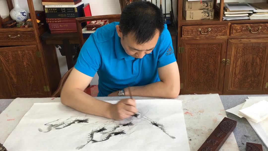 水墨虾教学视频—尚志强先生