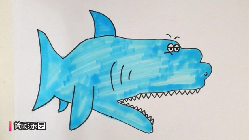 鲨鱼怎么画-1分钟学会画鲨鱼