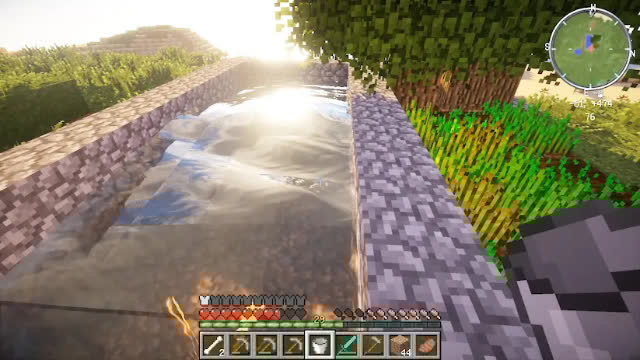 我的世界34夏季炎热,建造一个泳池,既能养鱼又能游泳