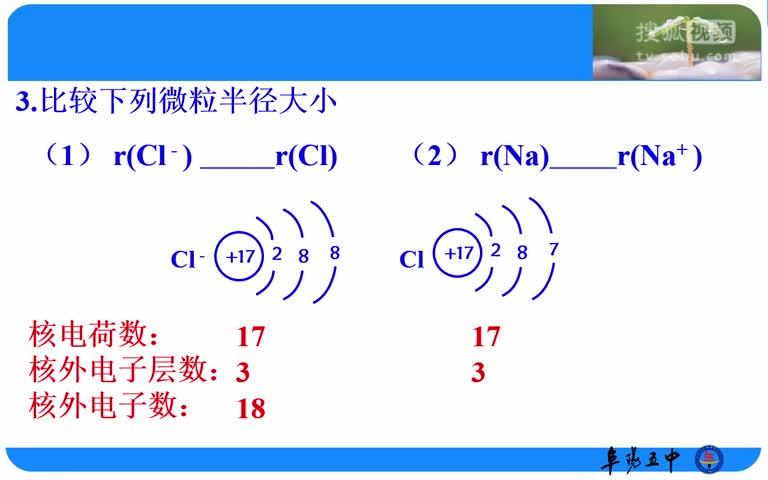微粒半径大小比较