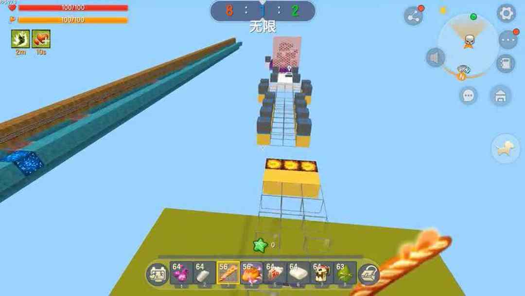 可乐喜爱游戏解说之迷你世界滚动的天空跑酷,技术比房主好