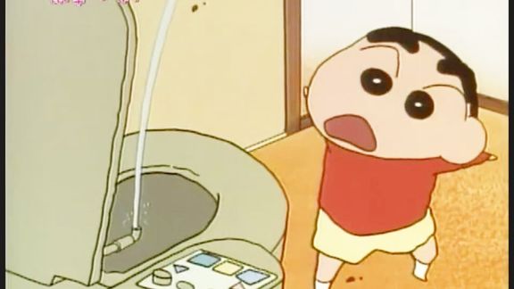 小新第一次用智能马桶,于是按了一下,结果妈妈发现门外有水流出