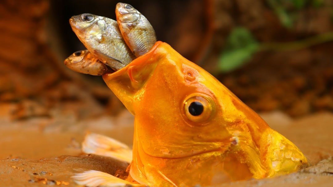 搞笑定格动画:锦鲤的捕鱼小妙招,被鳝鱼识破了!