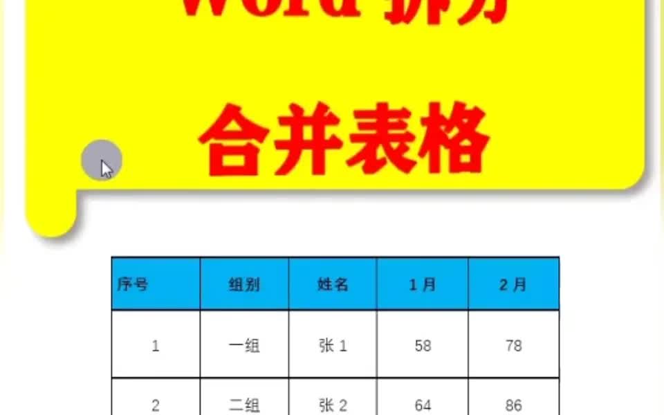 Word拆分合并的表格