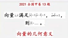 2021高考数学真题解析,全国甲卷文13题,向量的几何意义