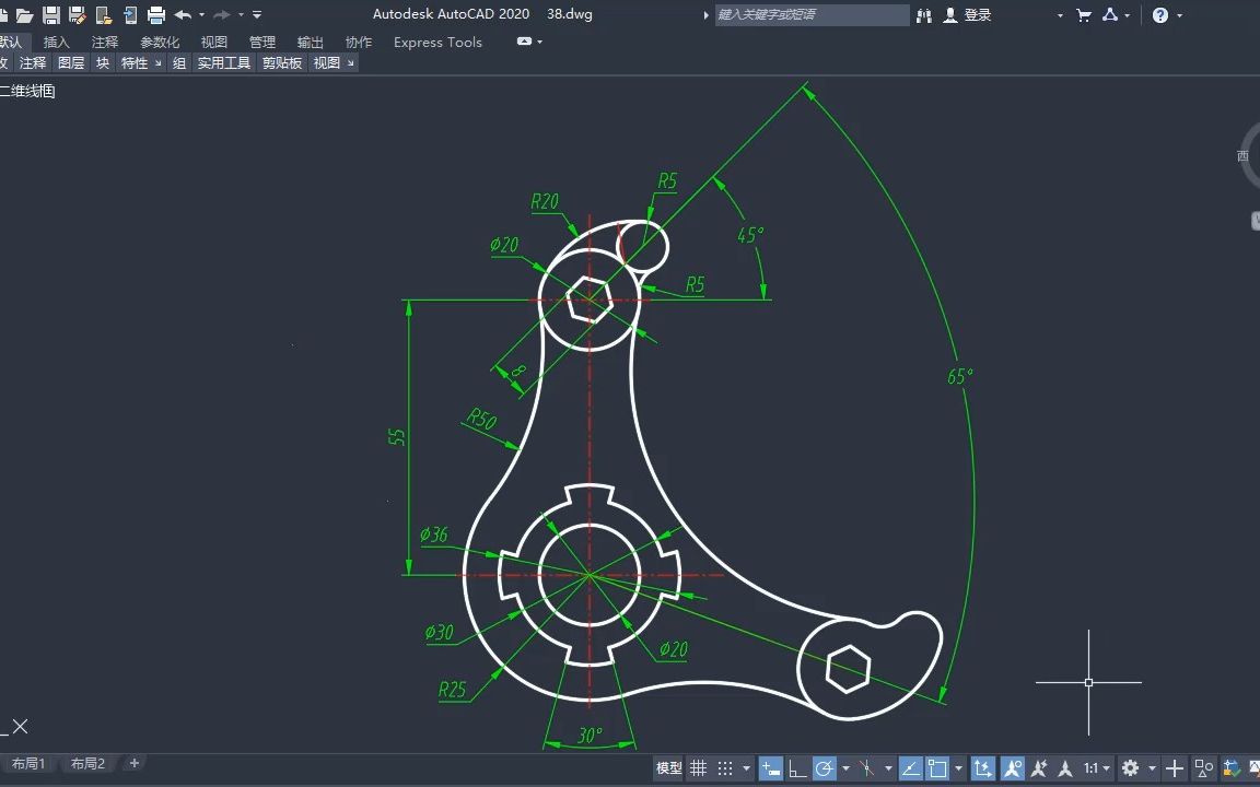 【CAD】这一题当中的角度,大部分学员搞不懂