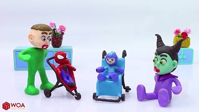 儿童定格动画:小蜘蛛和小朋友照看婴儿娃娃