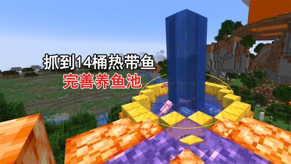 我的世界1.17联机66:抓到很多不同种类的热带鱼,完善我的养鱼池