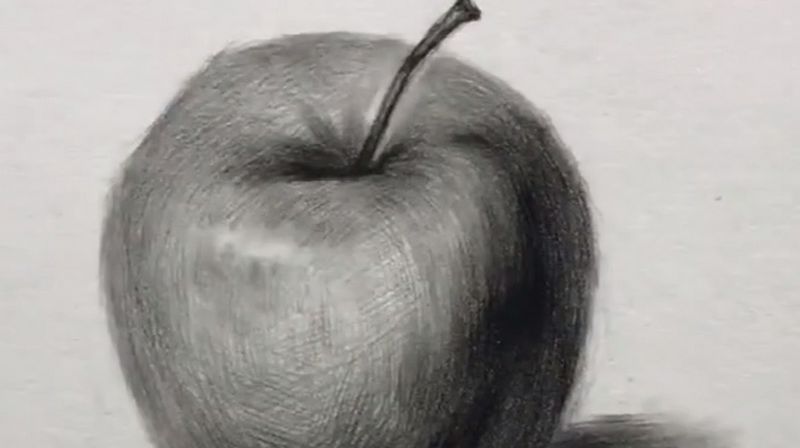 素描教学:大师教你如何简单画素描苹果!这才是素描高手啊!