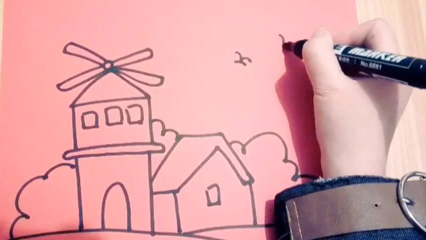 房子简笔画视频教程涂色部分小朋友们自己完成