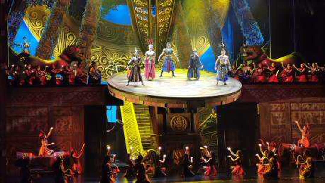 四川达州:景区大型史诗情景剧,舞台效果相当震撼,值得一看