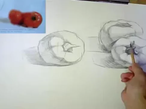 素描入门教学视频正方体形体和透视的画法_素描石膏几何体正方体...