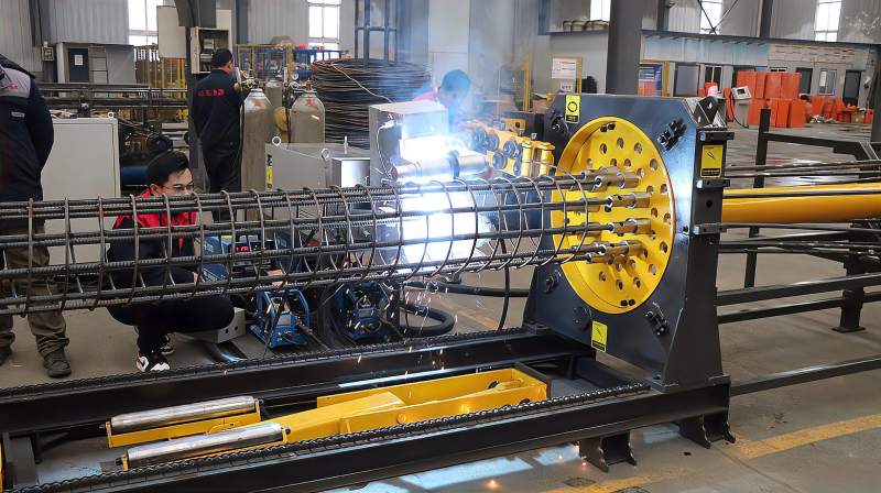 全自动数控钢筋笼滚焊机,真是方便省事,厉害了中国制造