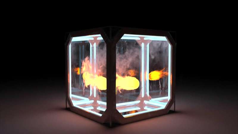 火焰特效怎么做,看这个C4D玻璃盒子中的小球你就知道了