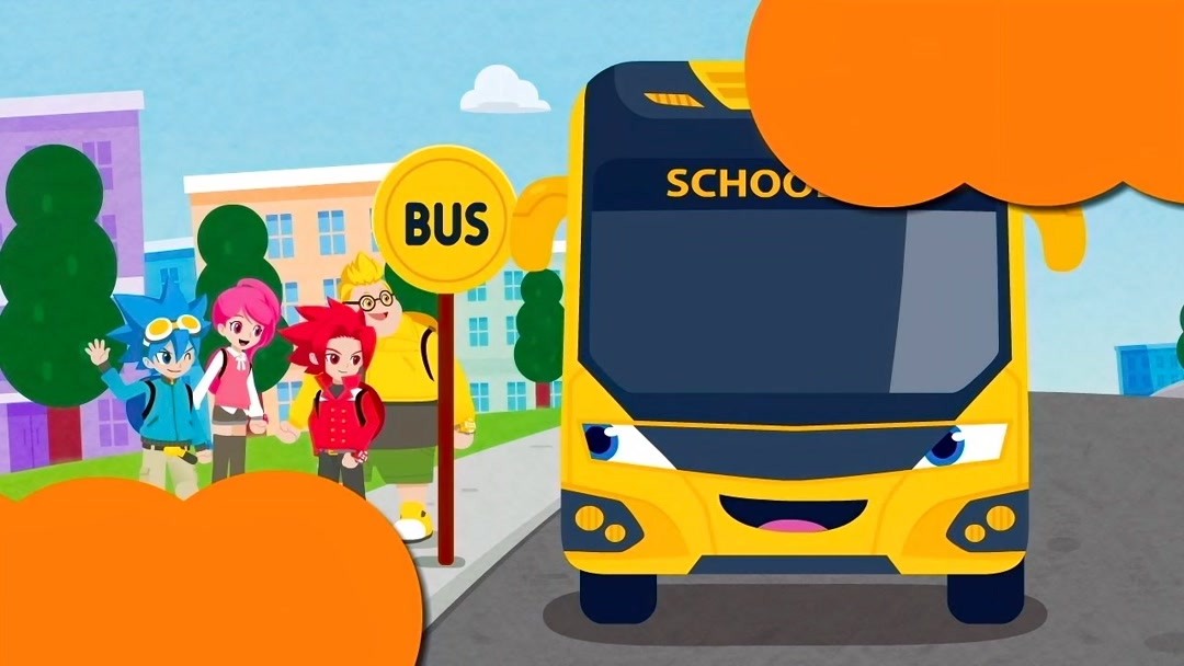 迷你特工队!校车之歌,校车使用安全教育节奏童谣