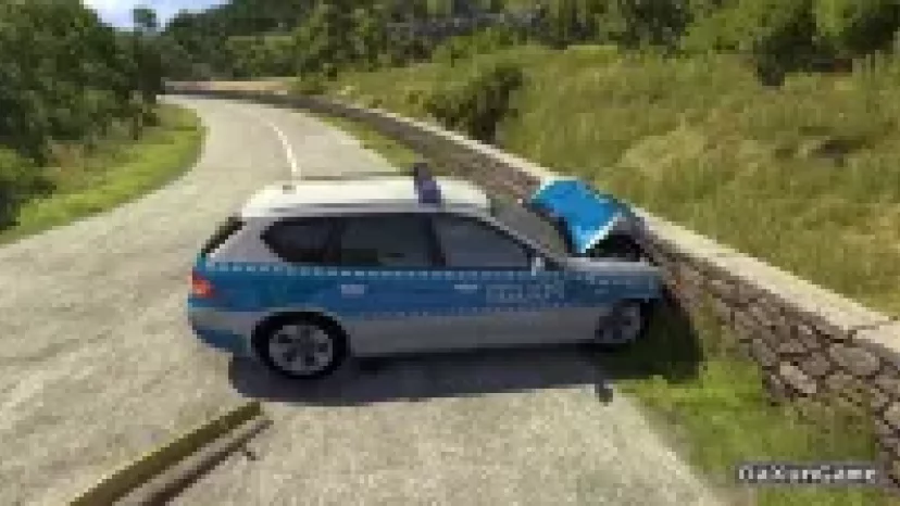 BeamNG 车祸模拟器:警车追逐过程中速度太快也不好,容易报废啊!