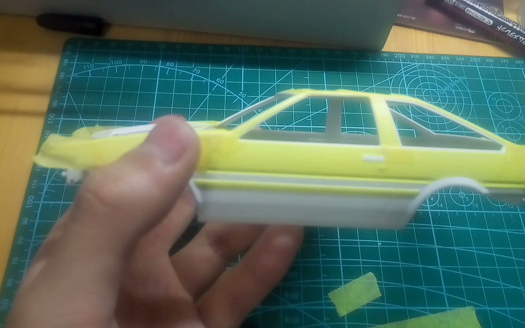 【老拐】青岛社AE86模型大概遮掩胶布位置