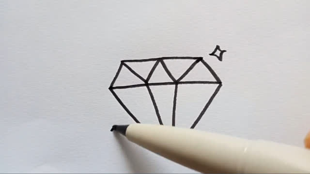 简单画闪闪钻石,亲子简笔画教学!